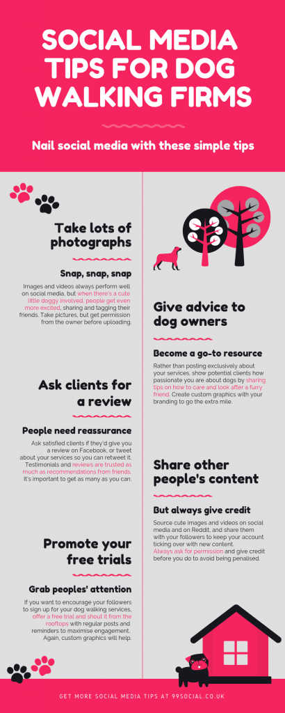 Infographic: Social media tips for dog walking businesses - 99social